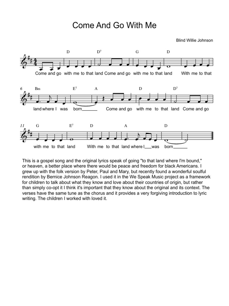 Come and Go With Me: A Gospel Legacy | PDF
