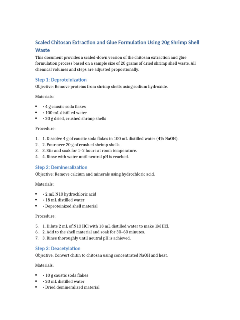 Scaled_Chitosan_Procedure_20g_Shrimp_Shell (1) | PDF