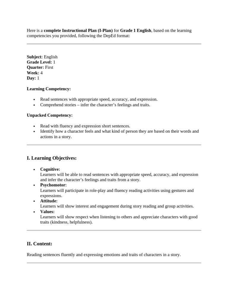 Here Is A Complete Instructional Plan | PDF | Learning | Education Theory