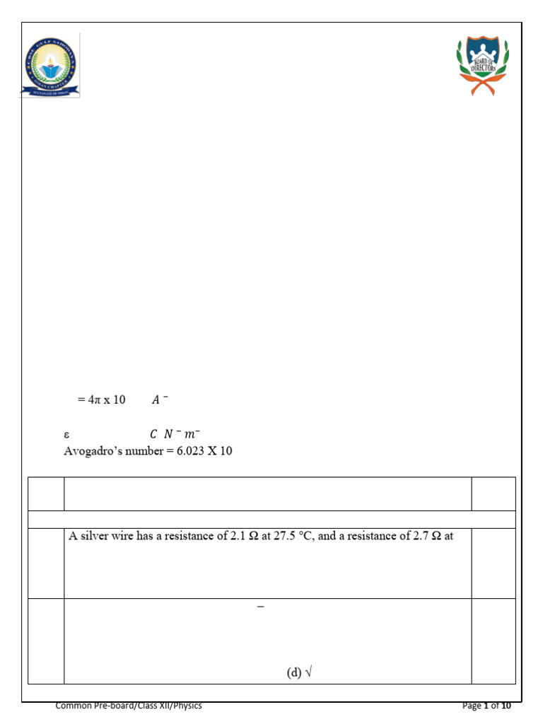 Class Xii - Physics - QP - A24s - 08 Jan 2025 | PDF | Photoelectric Effect | Electron