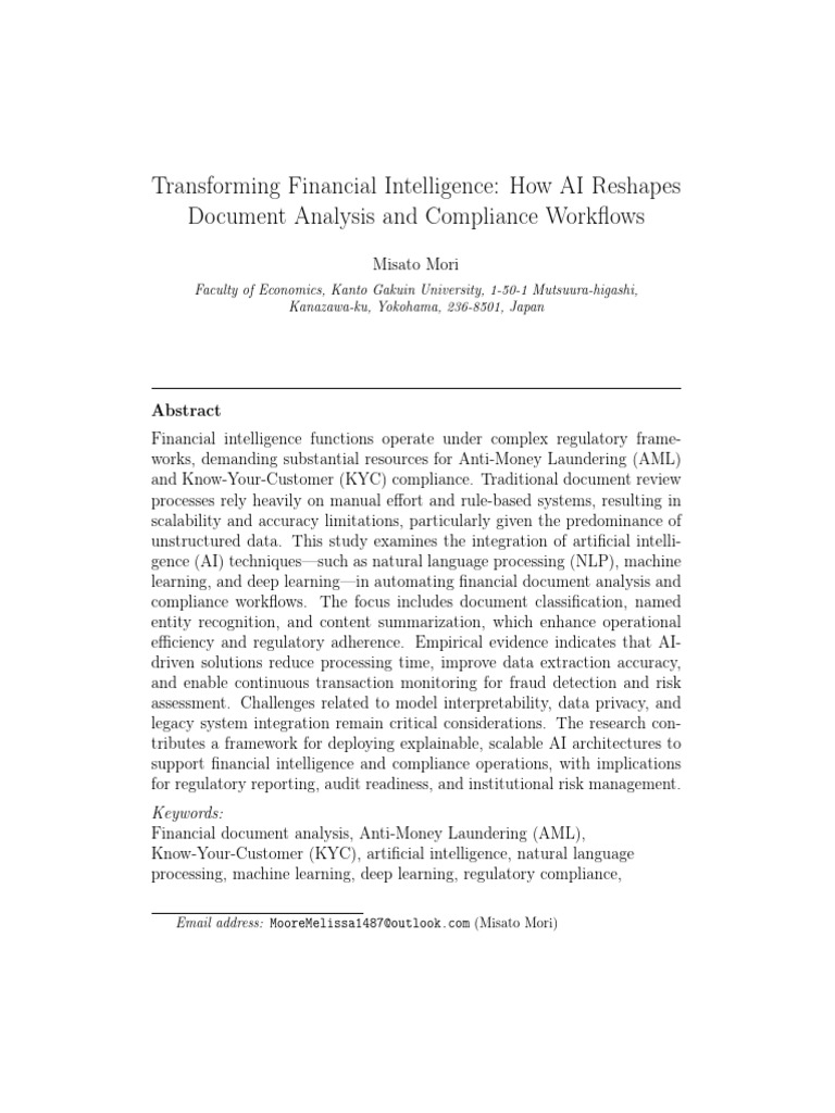 Transforming Financial Intelligence How AI Reshapes Document Analysis and Compliance Workflows ...