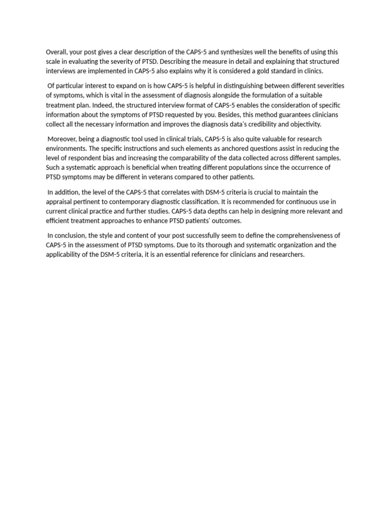 CAPS-5: Essential PTSD Assessment Tool | PDF