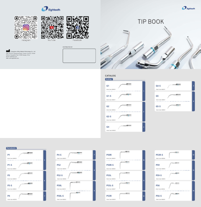 E6D Ultrasonic Tip Catalog | PDF | Periodontology | Mouth