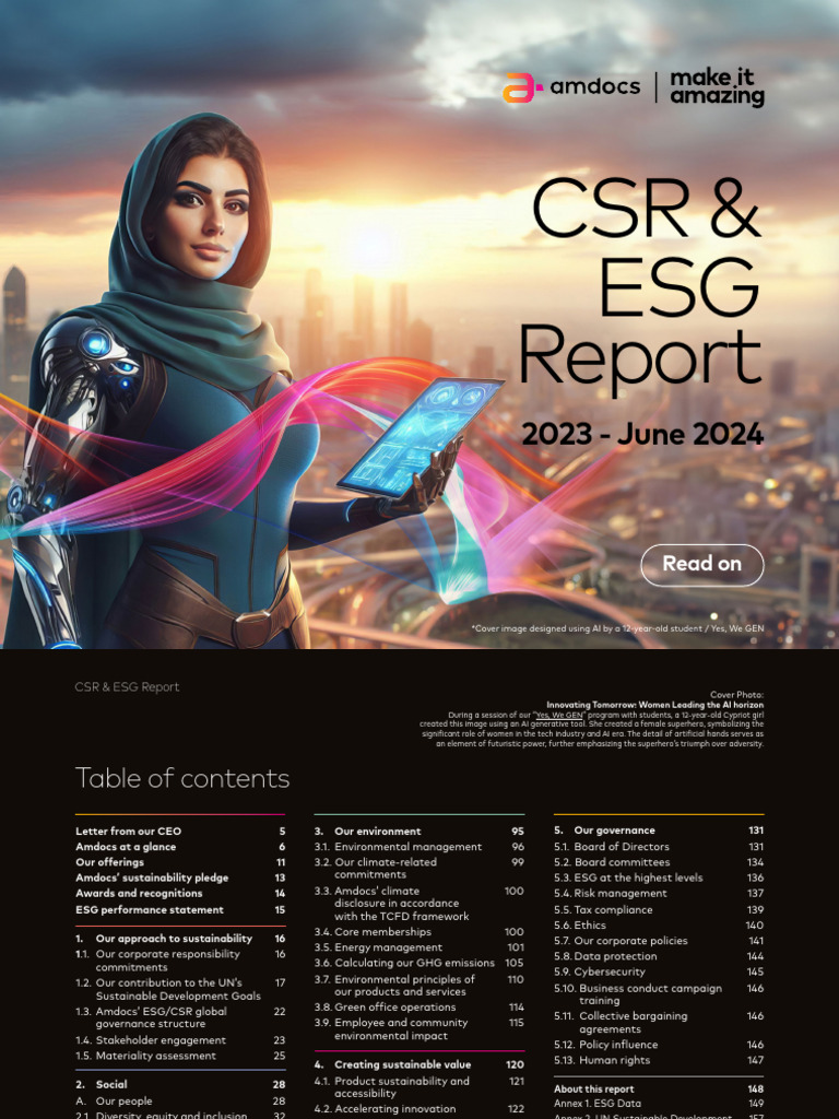 Amdocs CSR ESG Report FY2023 June 2024 | PDF | Corporate Social Responsibility | Sustainability