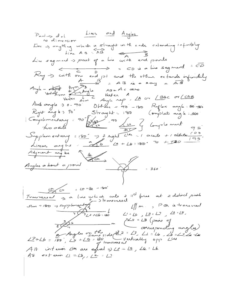 Maths Lines and Angles | PDF