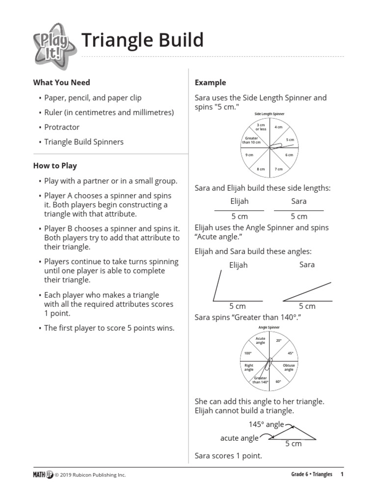 Triangle Build Game for Grade 6 | PDF | Triangle | Elementary Mathematics