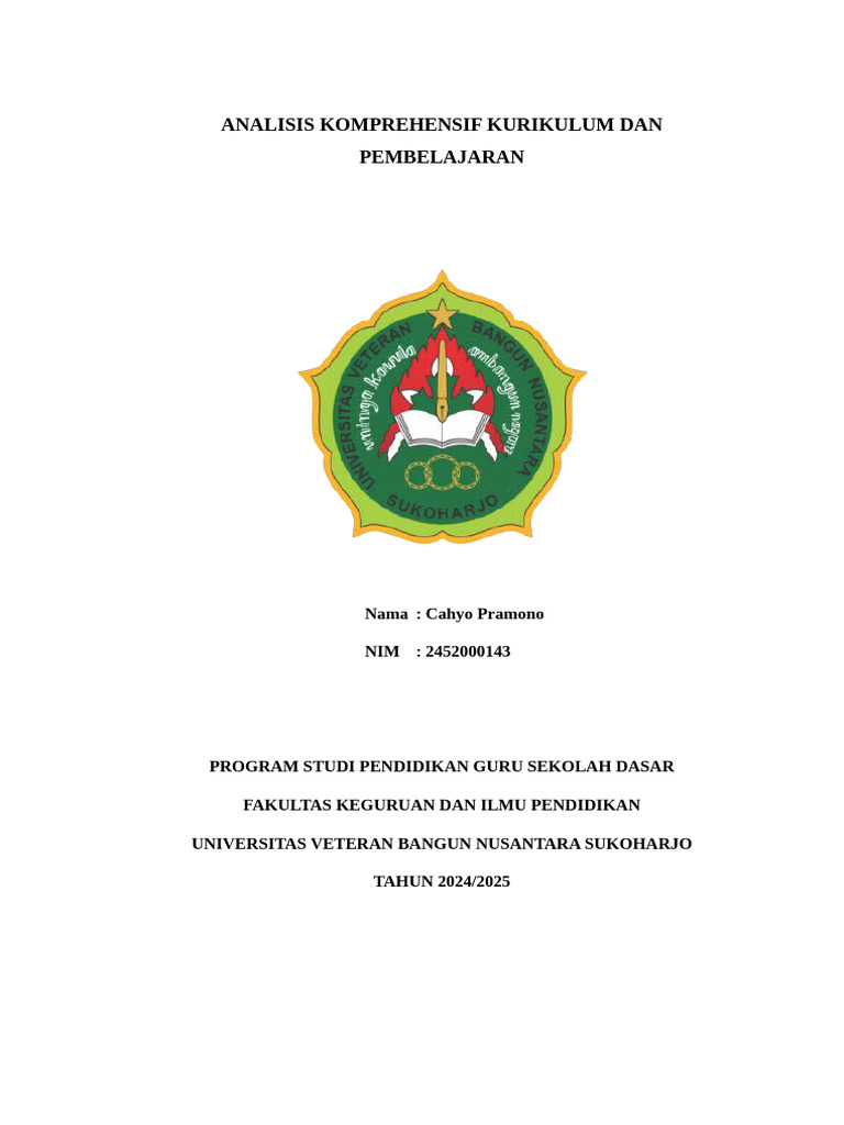 Analisis Kurikulum dan Pembelajaran SD | PDF