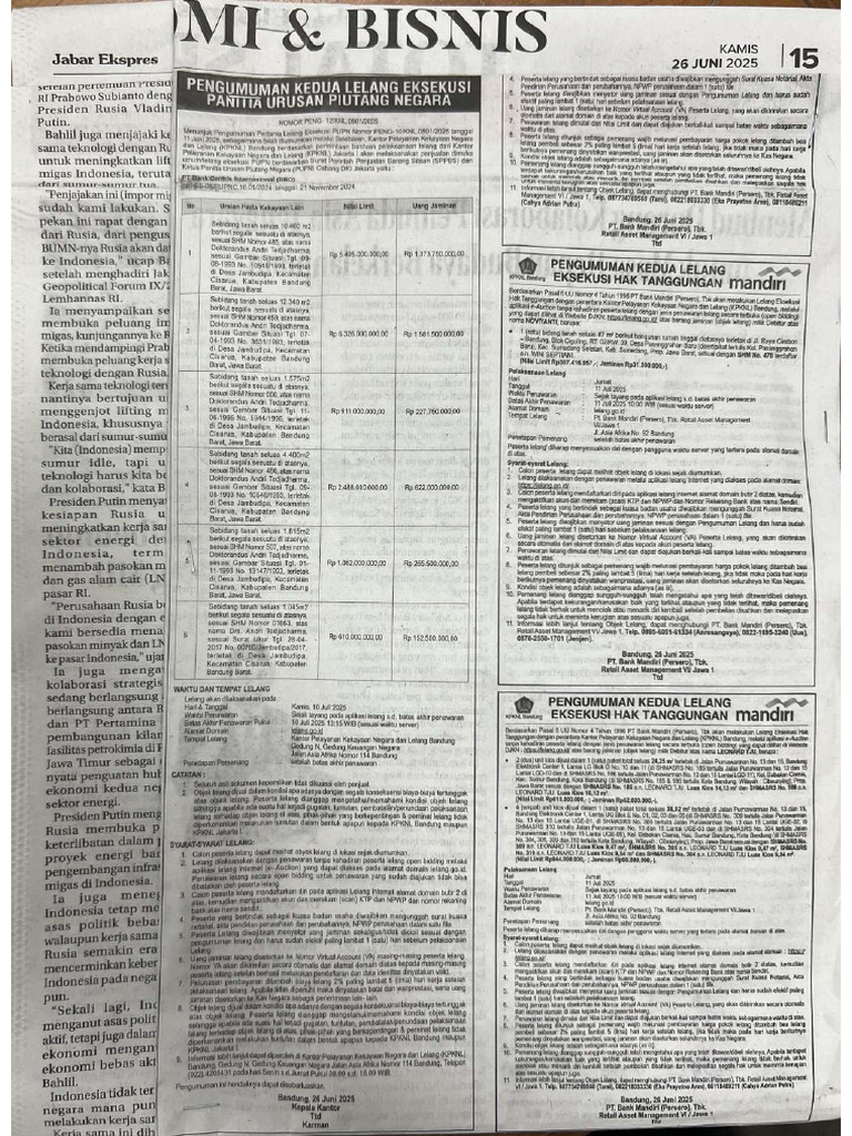 Peng Lelang Kedua BCI | PDF