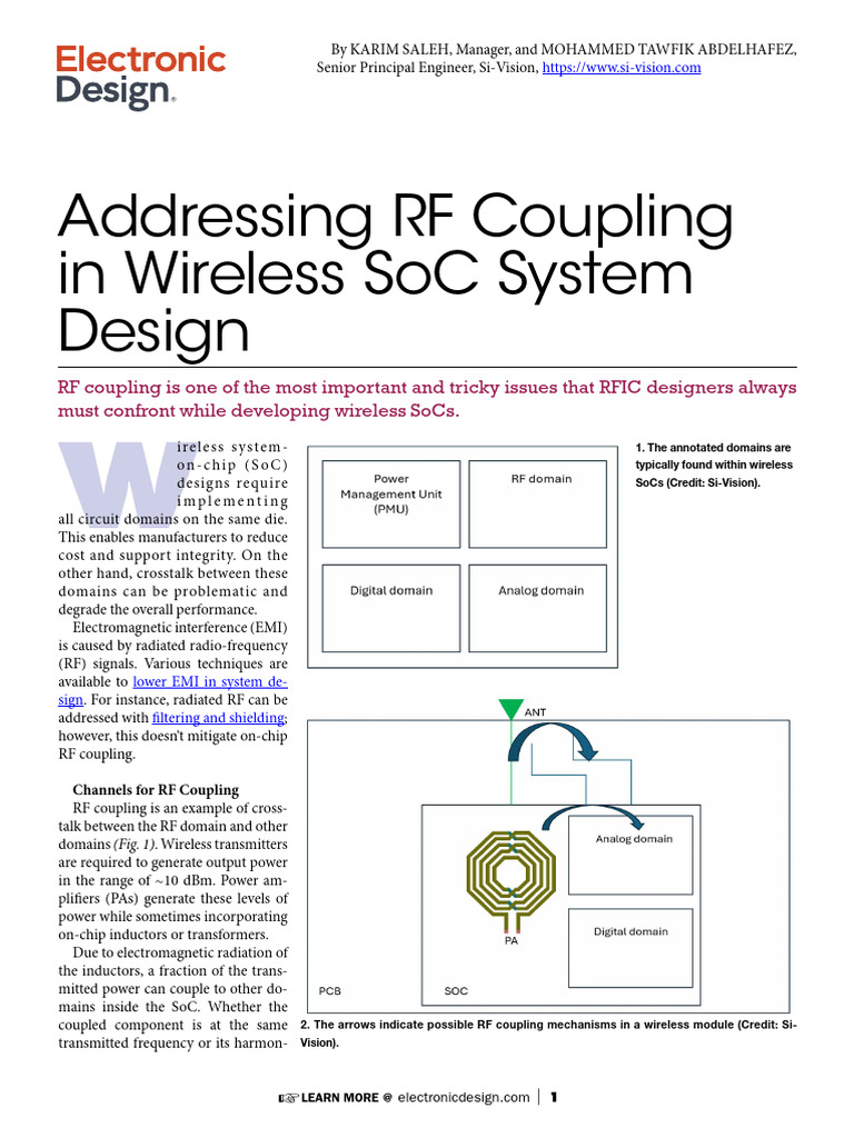 Addressing RF Coupling in Wireless SoC System Design ...
