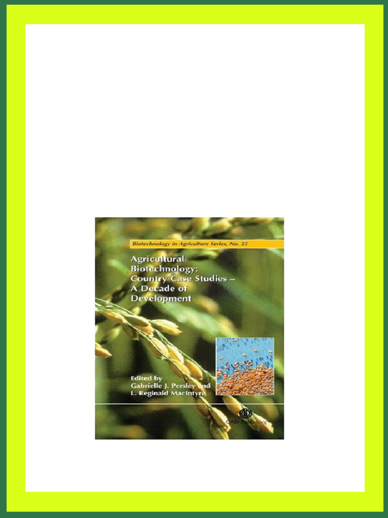 Agricultural Biotechnology First Edition G J Persley PDF Download | PDF ...