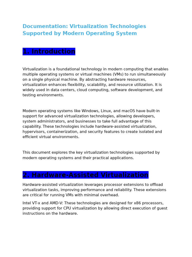 Virtualization Technologies Supported by Modern OS (2023-Ag-10226) FIDA HUSSAIN AHMAD | PDF ...