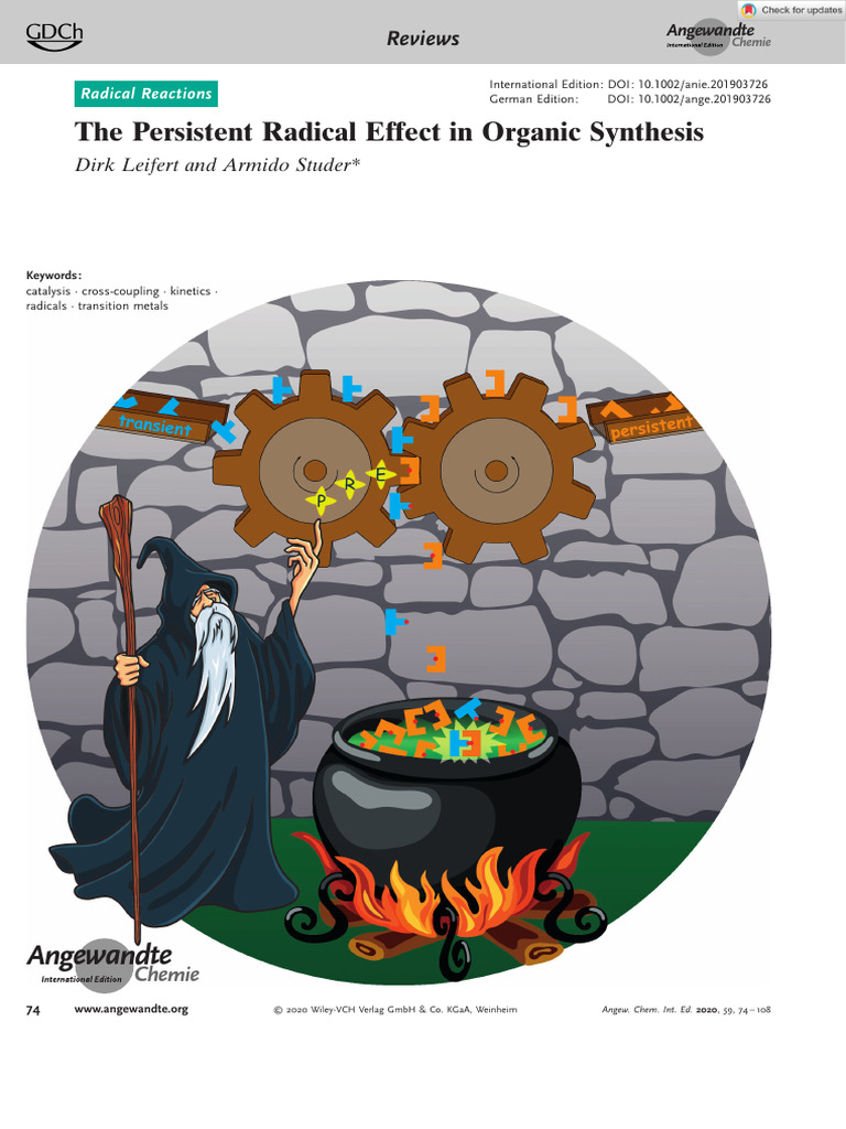 Angew Chem Int Ed - 2019 - Leifert - The Persistent Radical Effect in Organic Synthesis | PDF ...