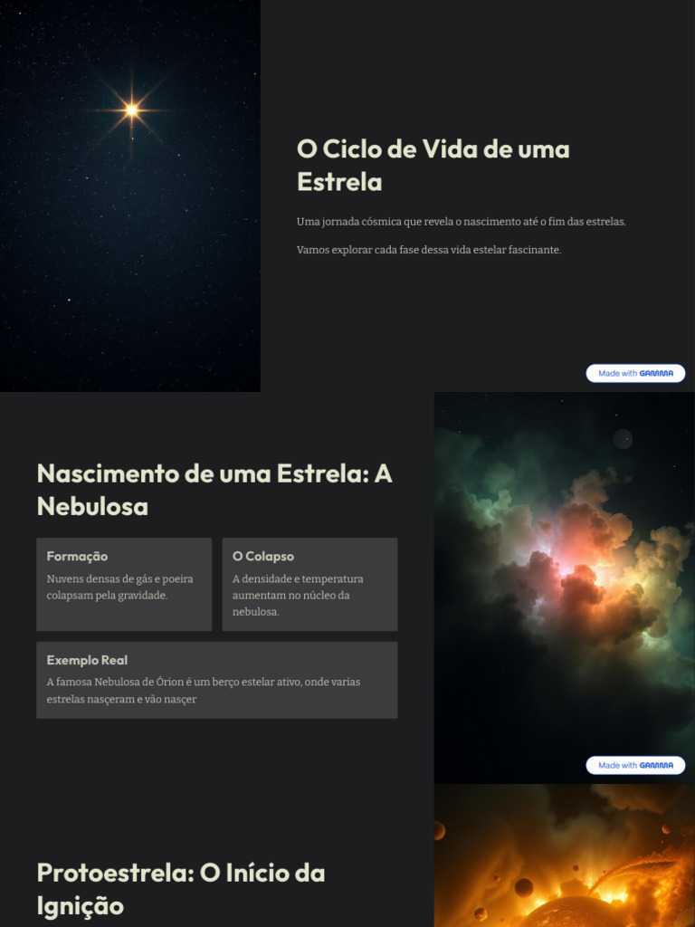 O Ciclo de Vida de Uma Estrela | PDF | Estrelas | Supernova