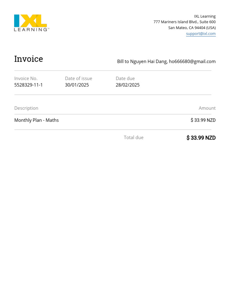 Invoice: Invoice No. Date of Issue Date Due | PDF