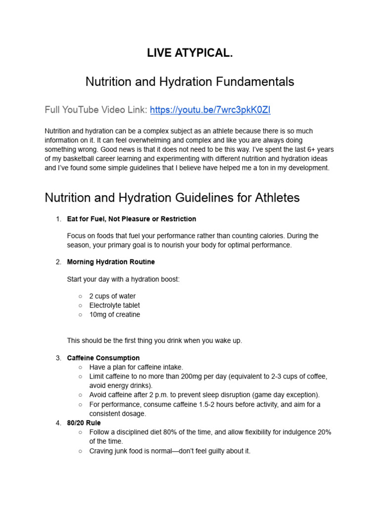 Nutrition and Hydration Fundamentals | PDF | Drinking | Nutrition