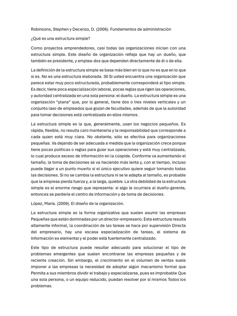 Estructura Simple | PDF | Toma de decisiones | Economias