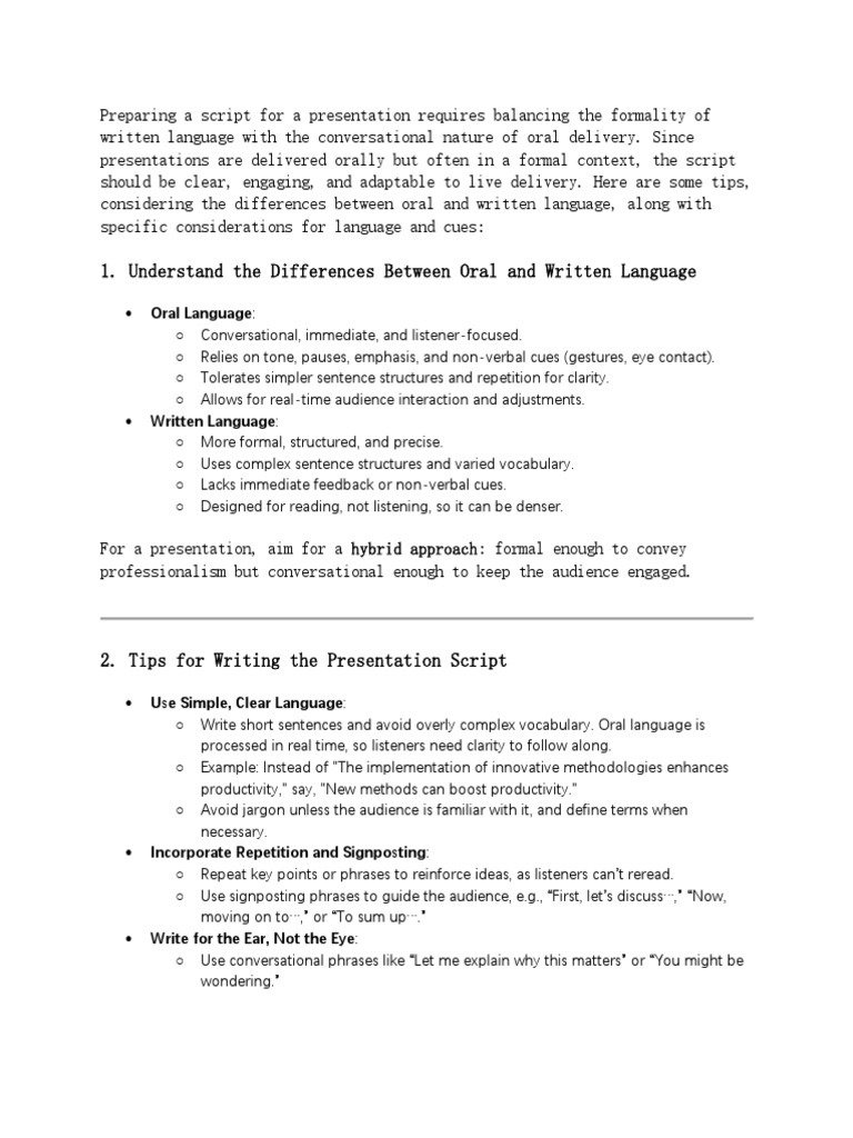 Public Speaking Tips On Language | PDF | Nonverbal Communication ...