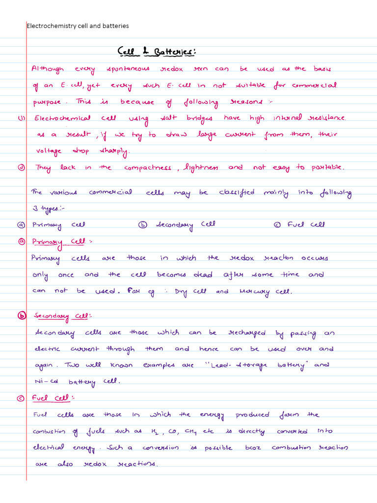 Electrochemistry Cell and Batteries - 120303 | PDF