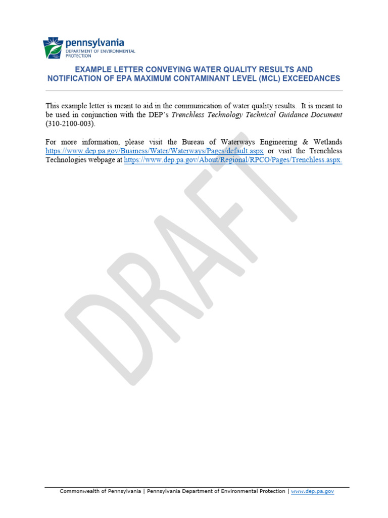 Water Quality Testing Results Letter | PDF | Magnesium | Water Quality