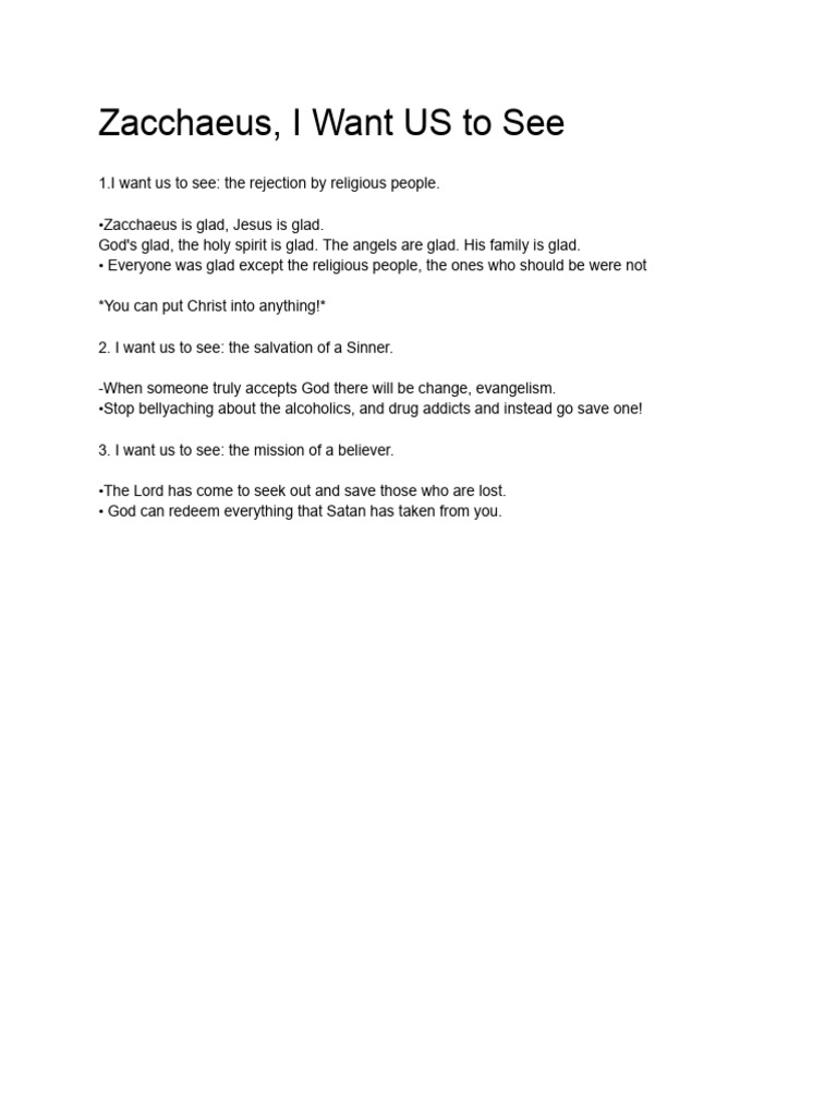 Zacchaeus | PDF