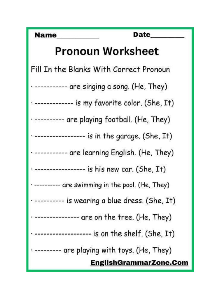 Pronouns 2 Worksheet | PDF