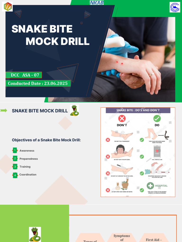 Snake Bite Mock Drill Training | PDF | Emergency | Snake
