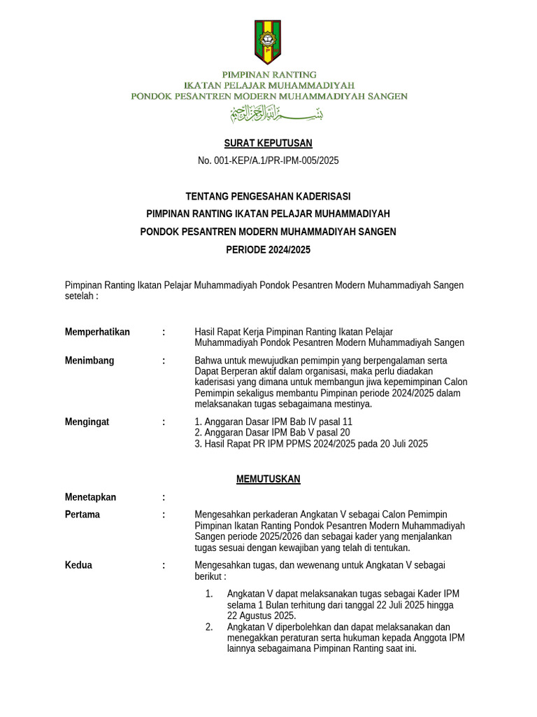 Surat Keputusan | PDF