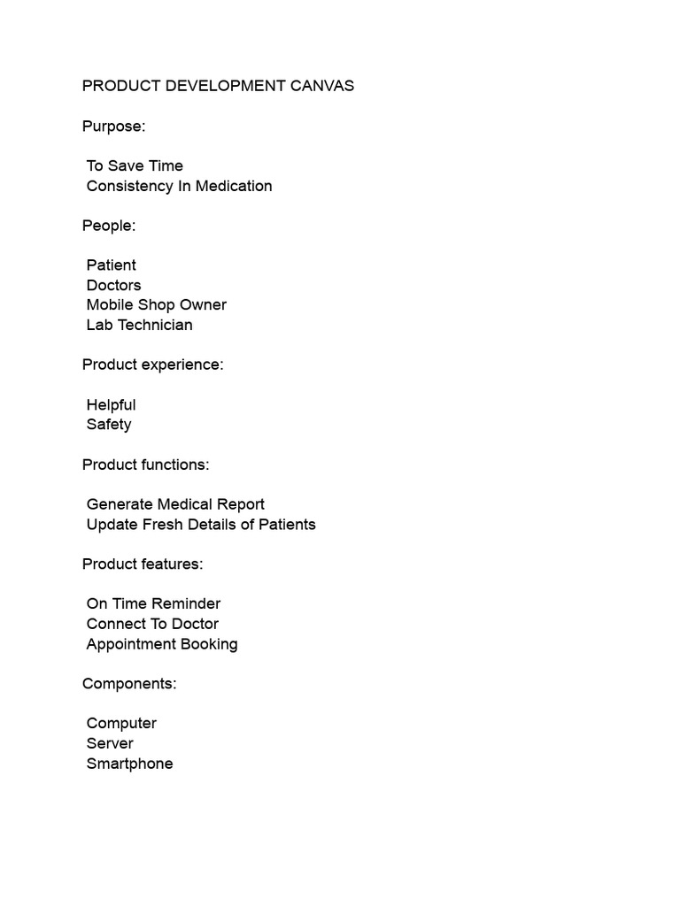 Product Development Canvas Overview | PDF