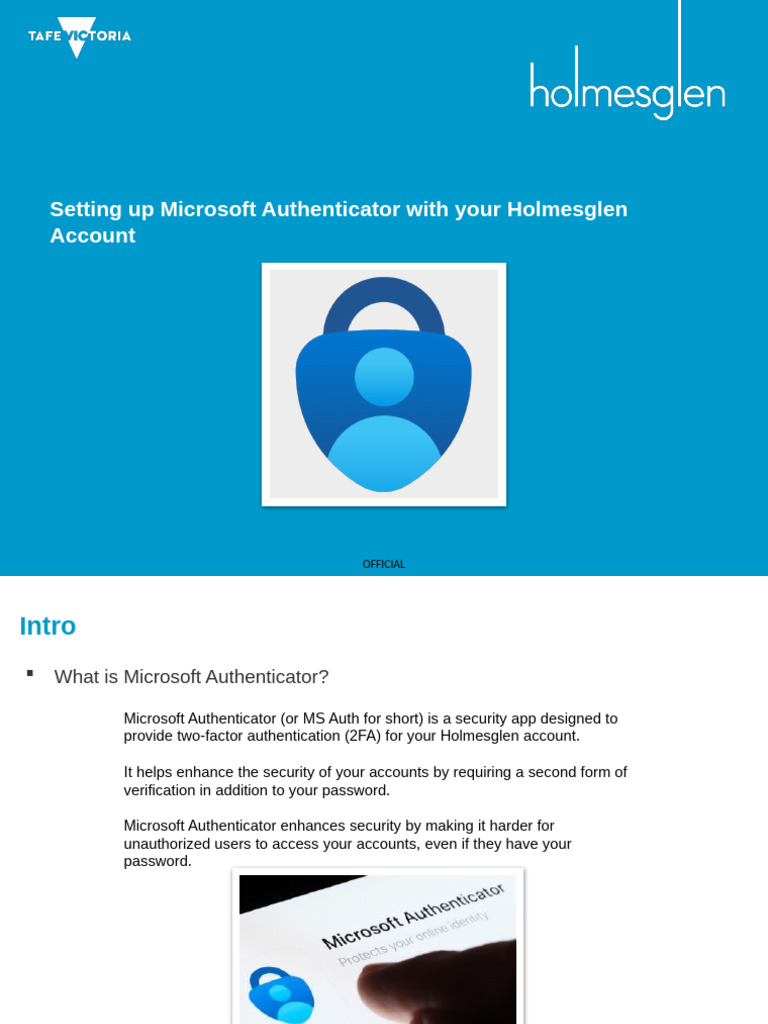 Setting Up Microsoft Authenticator With Your Holmesglen Account | PDF ...