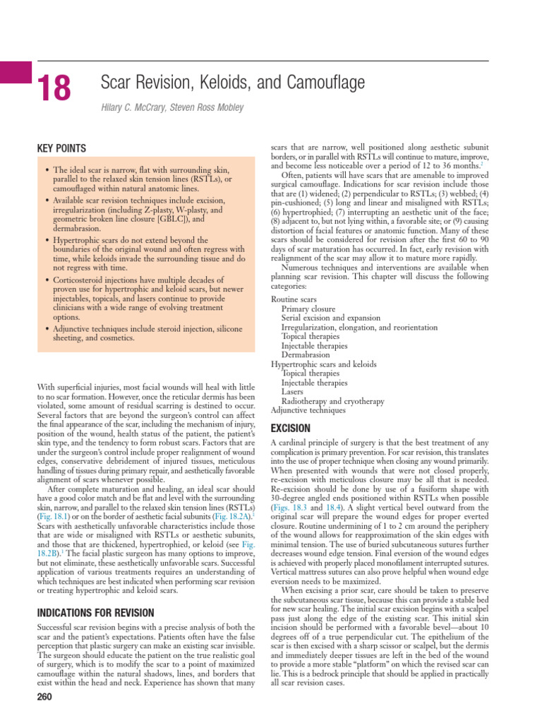 Chapter 18 Scar Revision, Keloids, and Camouflage | PDF | Scar | Wound ...