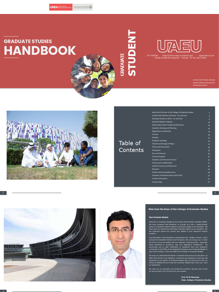 UAEU Graduate Studies Handbook | PDF | Postgraduate Education | Course ...