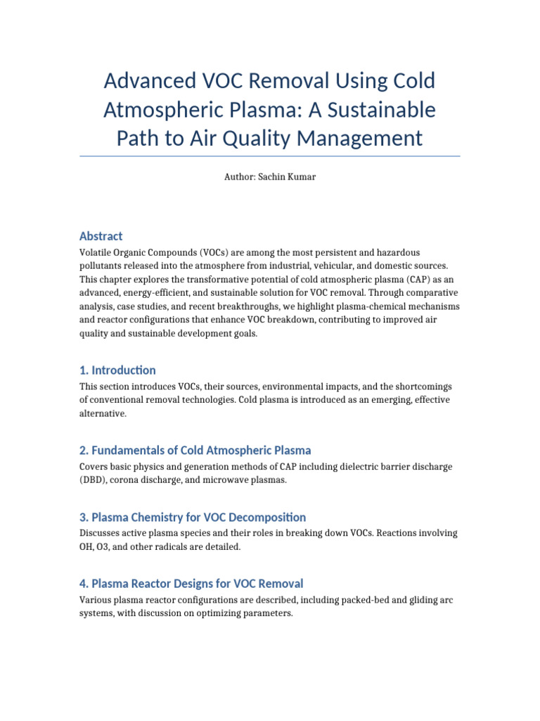 Chapter VOC Removal by CAP Sachin Kumar | PDF | Climate Change ...