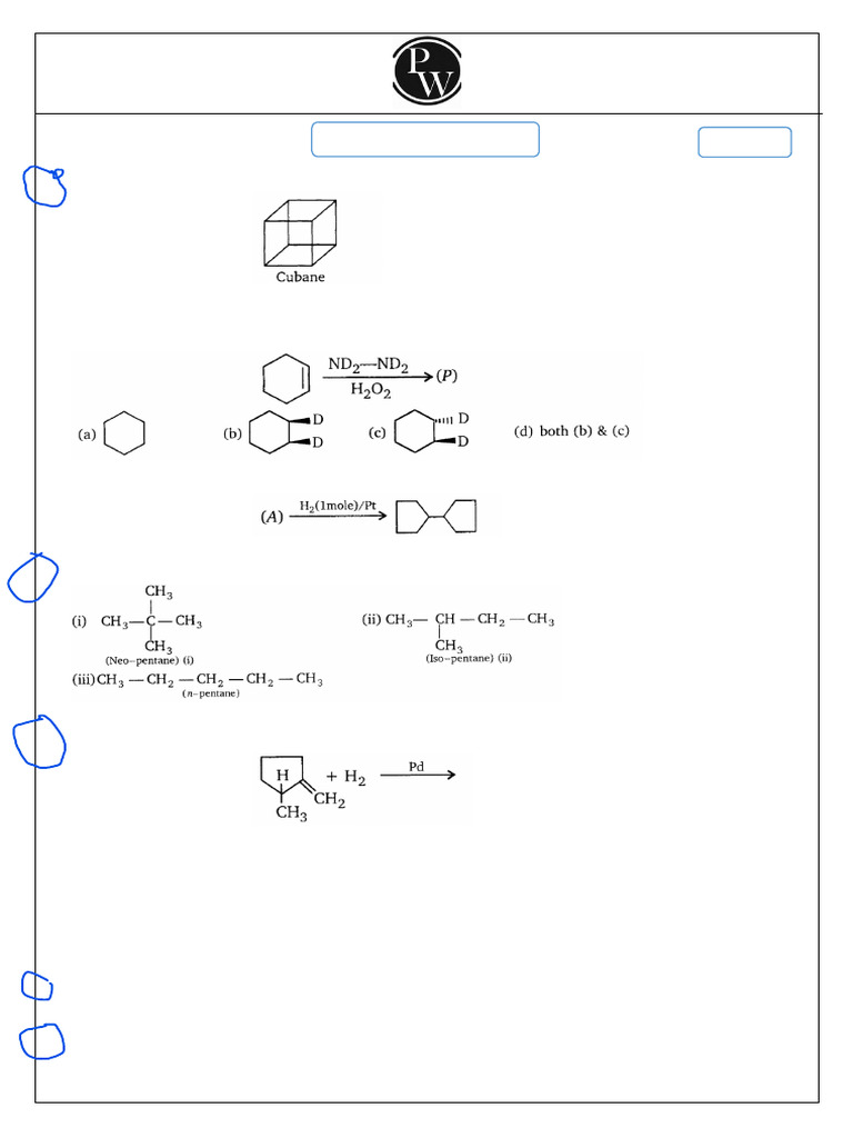 Hydrocarbons DPP 01 Pankaj Sir | PDF