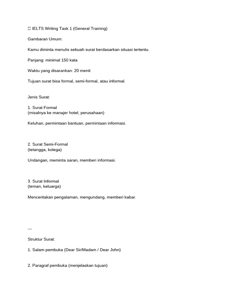 ? IELTS Writing Task 1 (General Training) | PDF