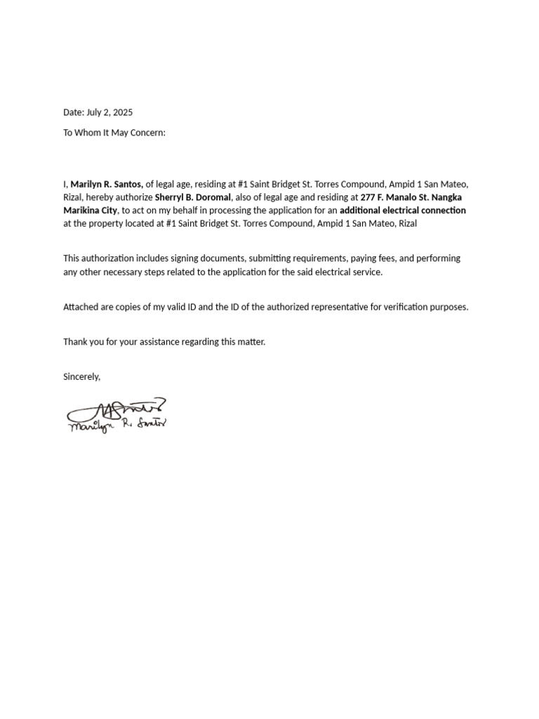 Authorization Electrical | PDF