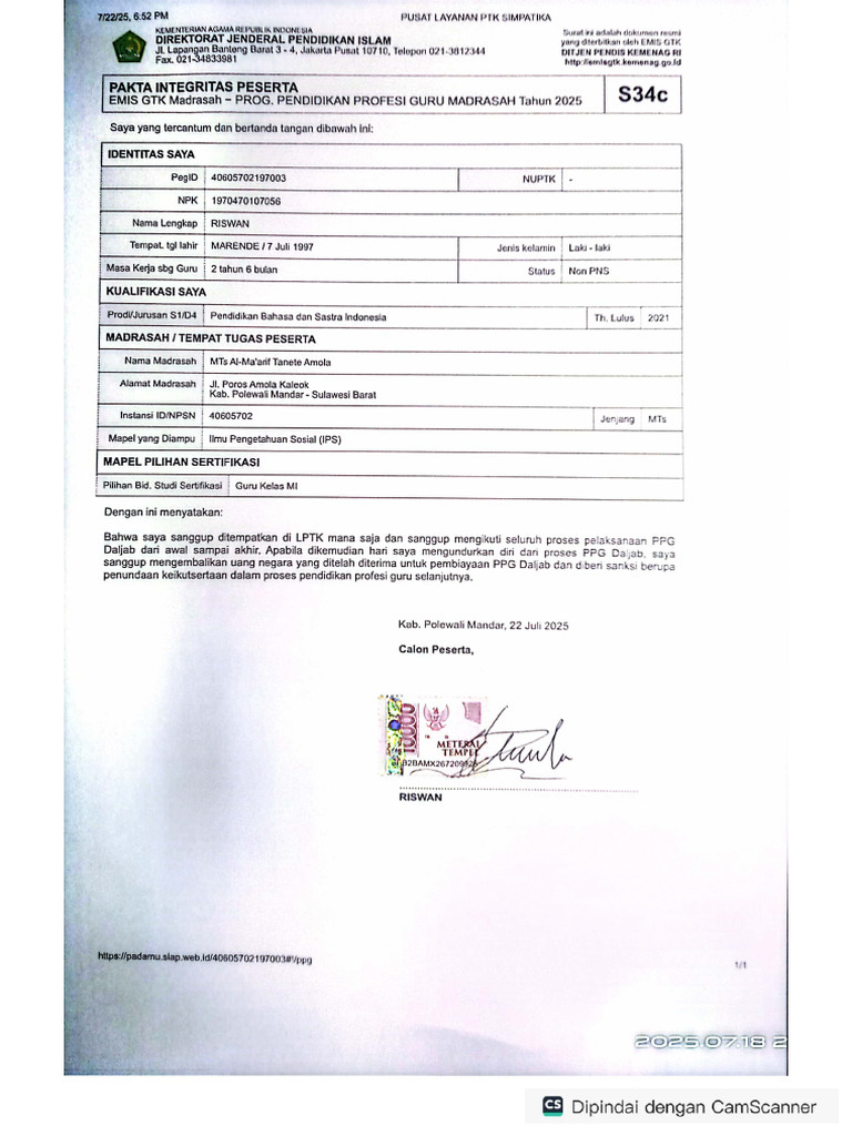 Pengajuan Riswan | PDF