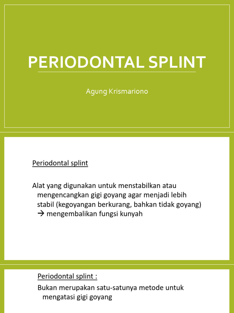 Splint Periodontal | PDF