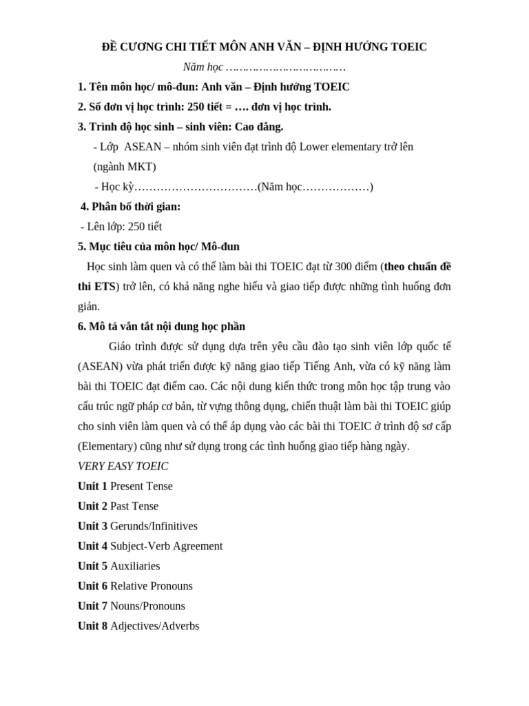 De Cuong Chi Tiet | PDF