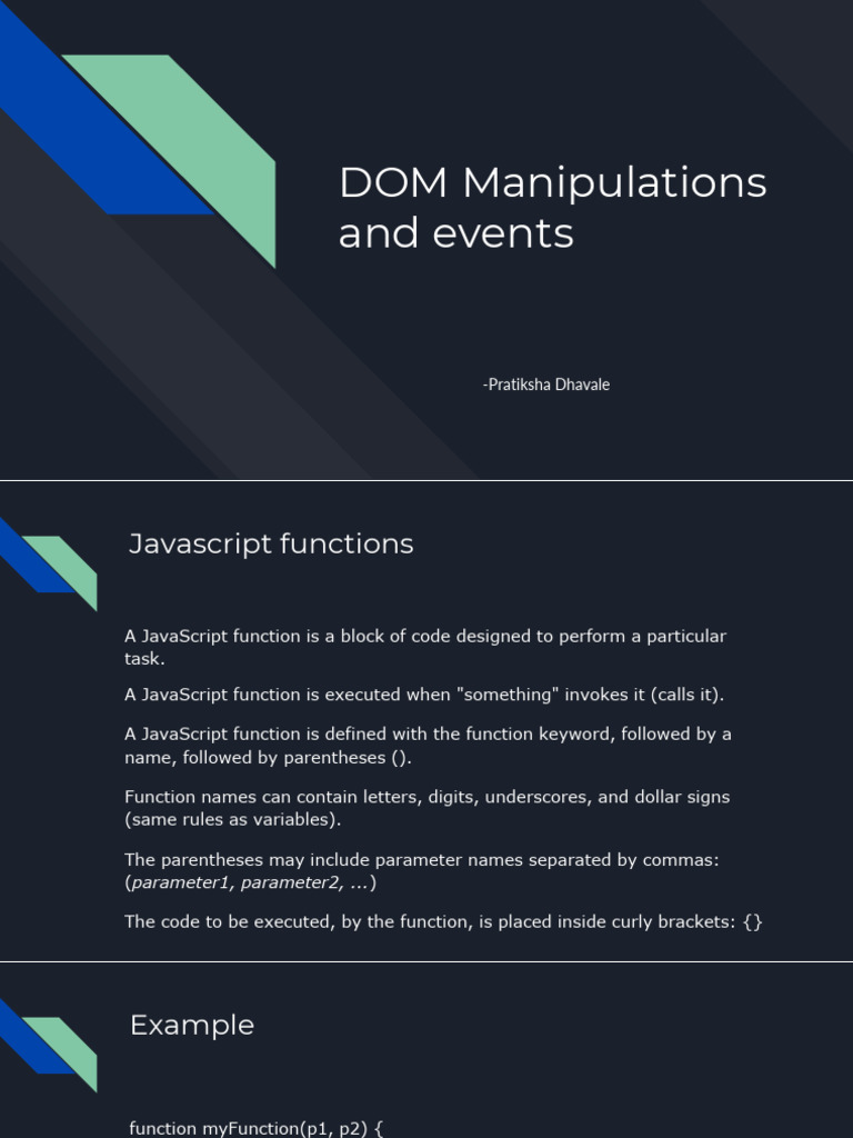 DOM Manipulations and Events | PDF | Document Object Model | Java Script