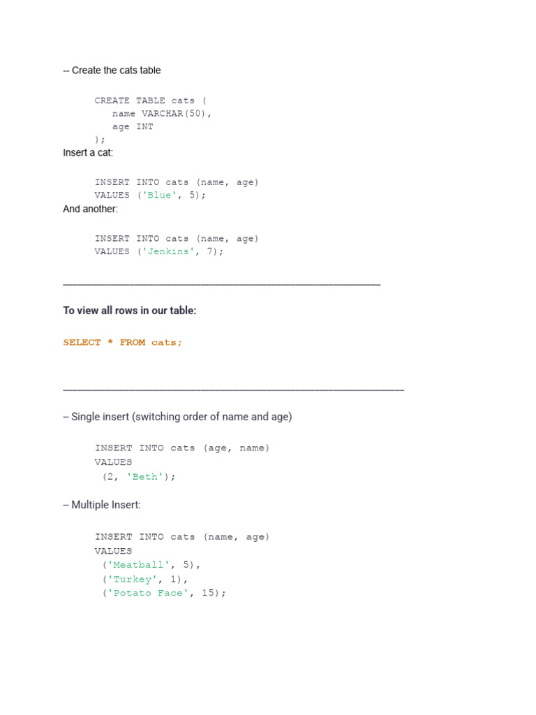 L2 Mysql Inserting Retrieving Data Not Null And Default Pdf Computer Data Data