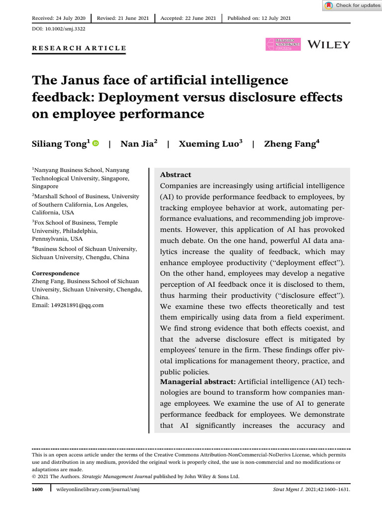Janus Face of AI Feedback | PDF | Artificial Intelligence ...