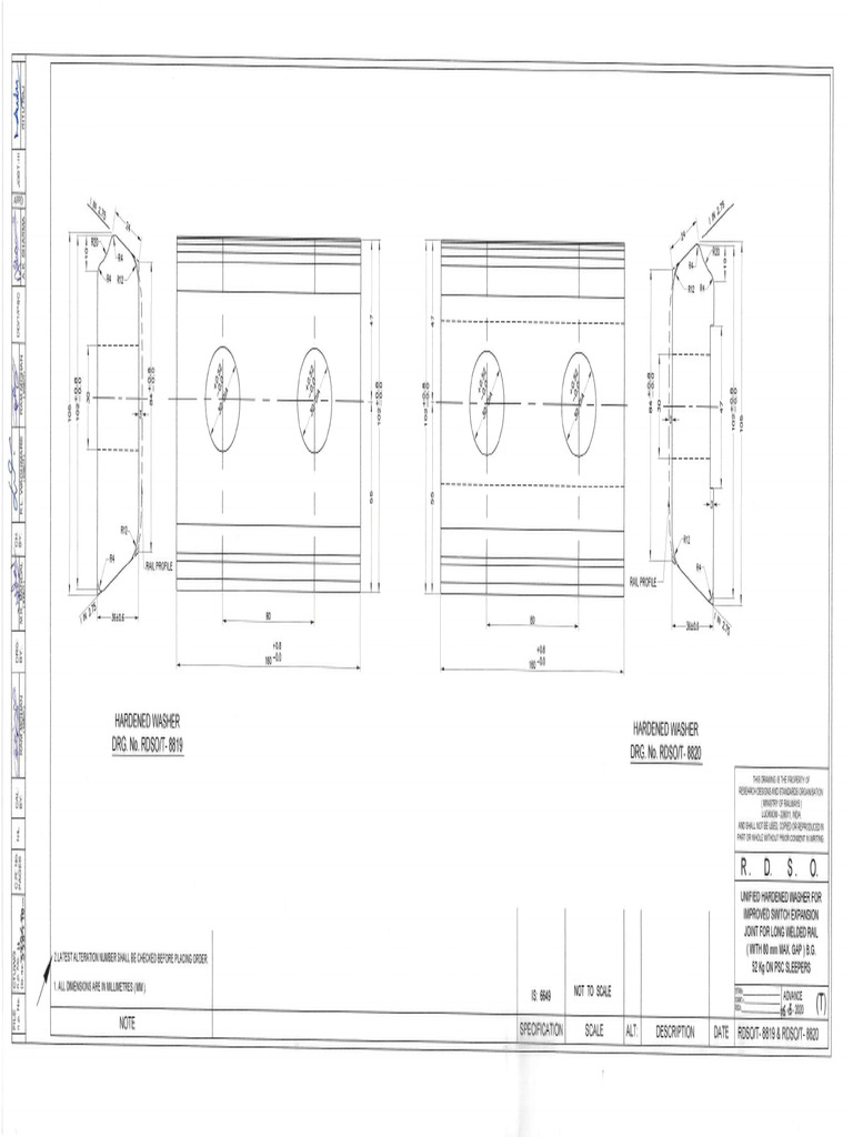 Improve Switch Expansion Joints (ISEJ) 52 KG & 60 KG | PDF