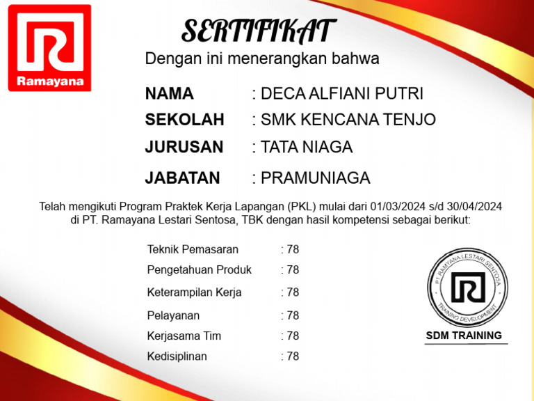 Sertifikat-DECA ALFIANI PUTRI | PDF
