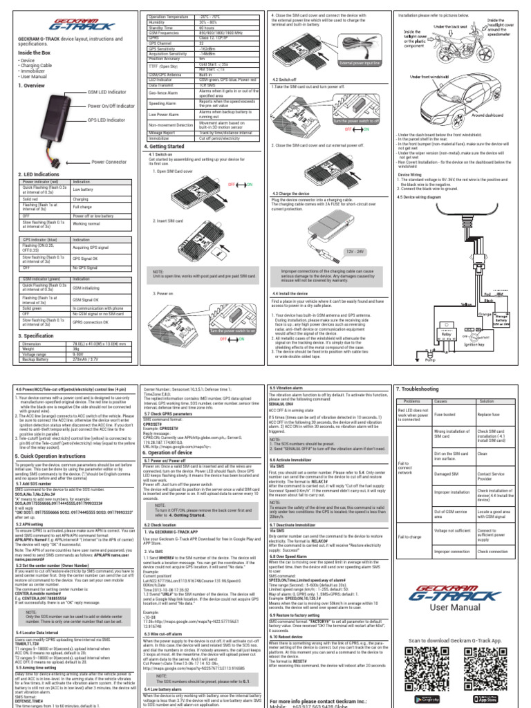 Geckram GTrack User Manual | PDF | Fuse (Electrical) | Electrical Connector