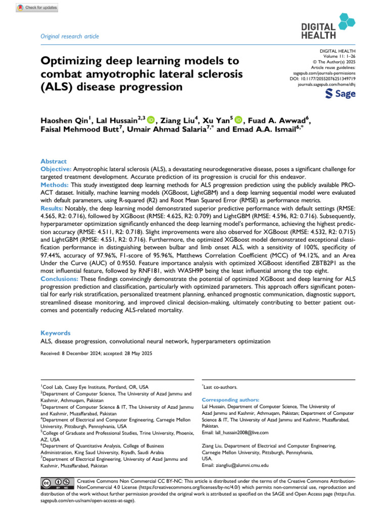 Digital Health ALS Porgression | PDF | Machine Learning | Applied ...
