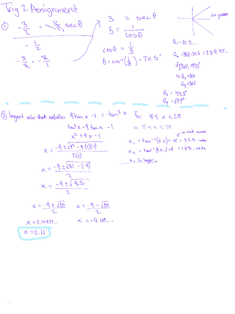 Trig 2 Assignment | PDF
