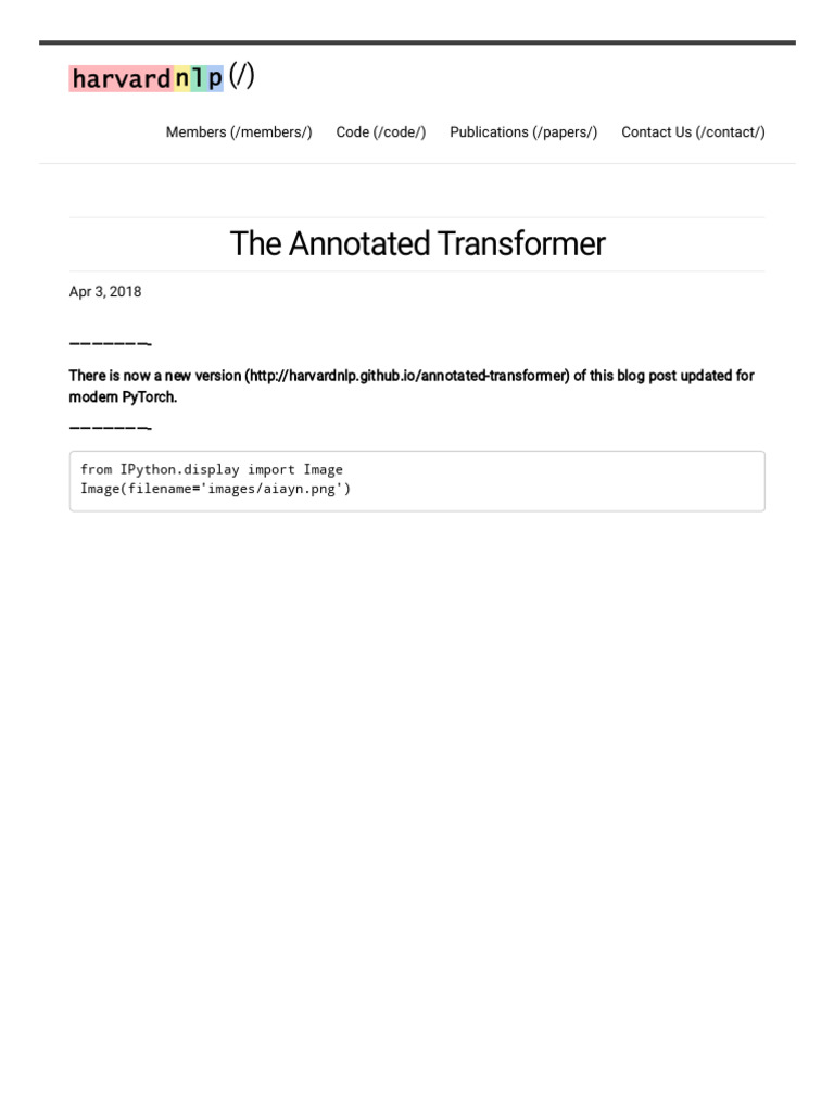 The Annotated Transformer | PDF | Applied Mathematics | Machine Learning