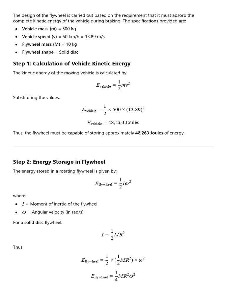 Flywheel Energy Recovery System | PDF | Physics | Classical Mechanics