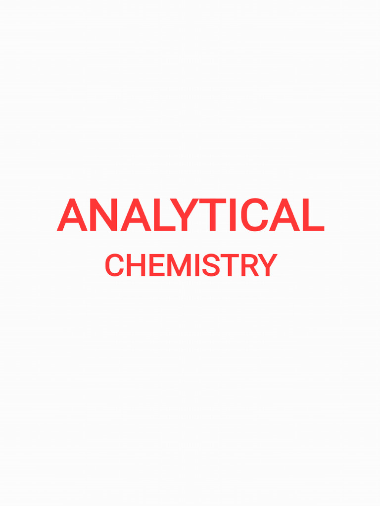 Analytical Chemistry | PDF