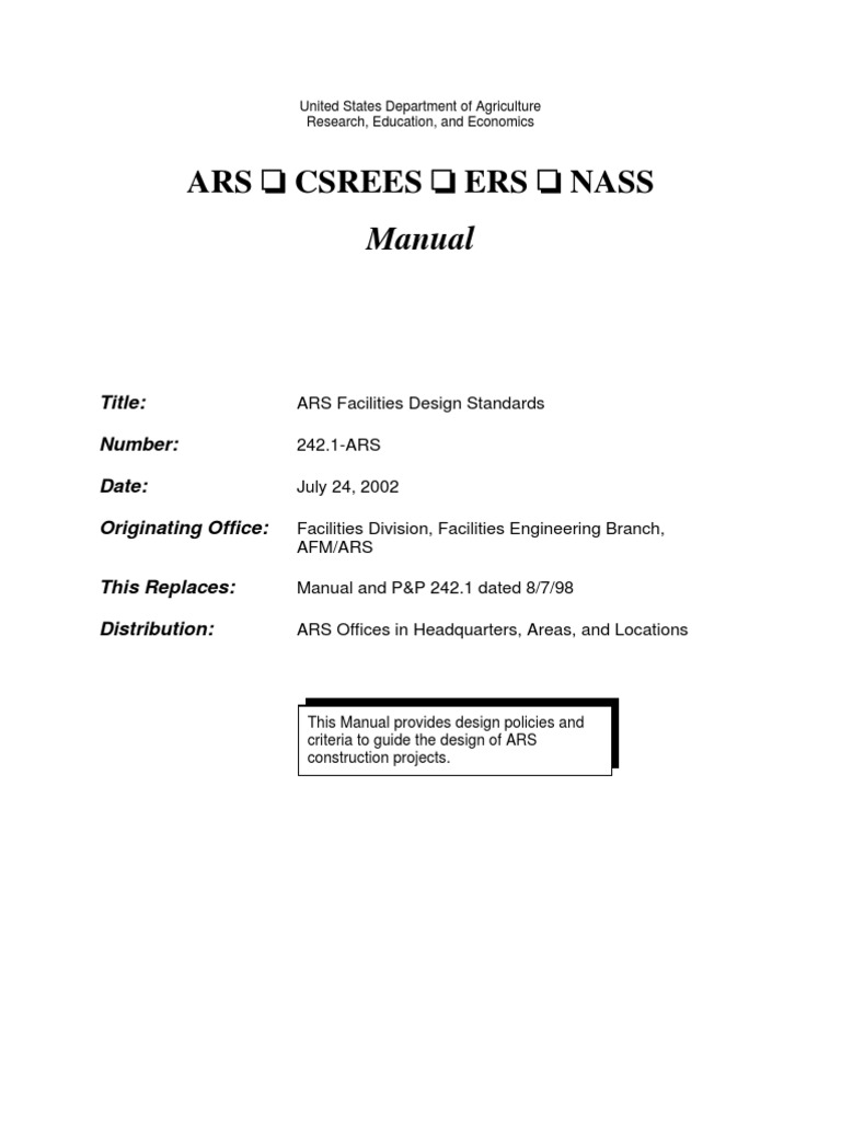 ARS Facility Design Standards | PDF